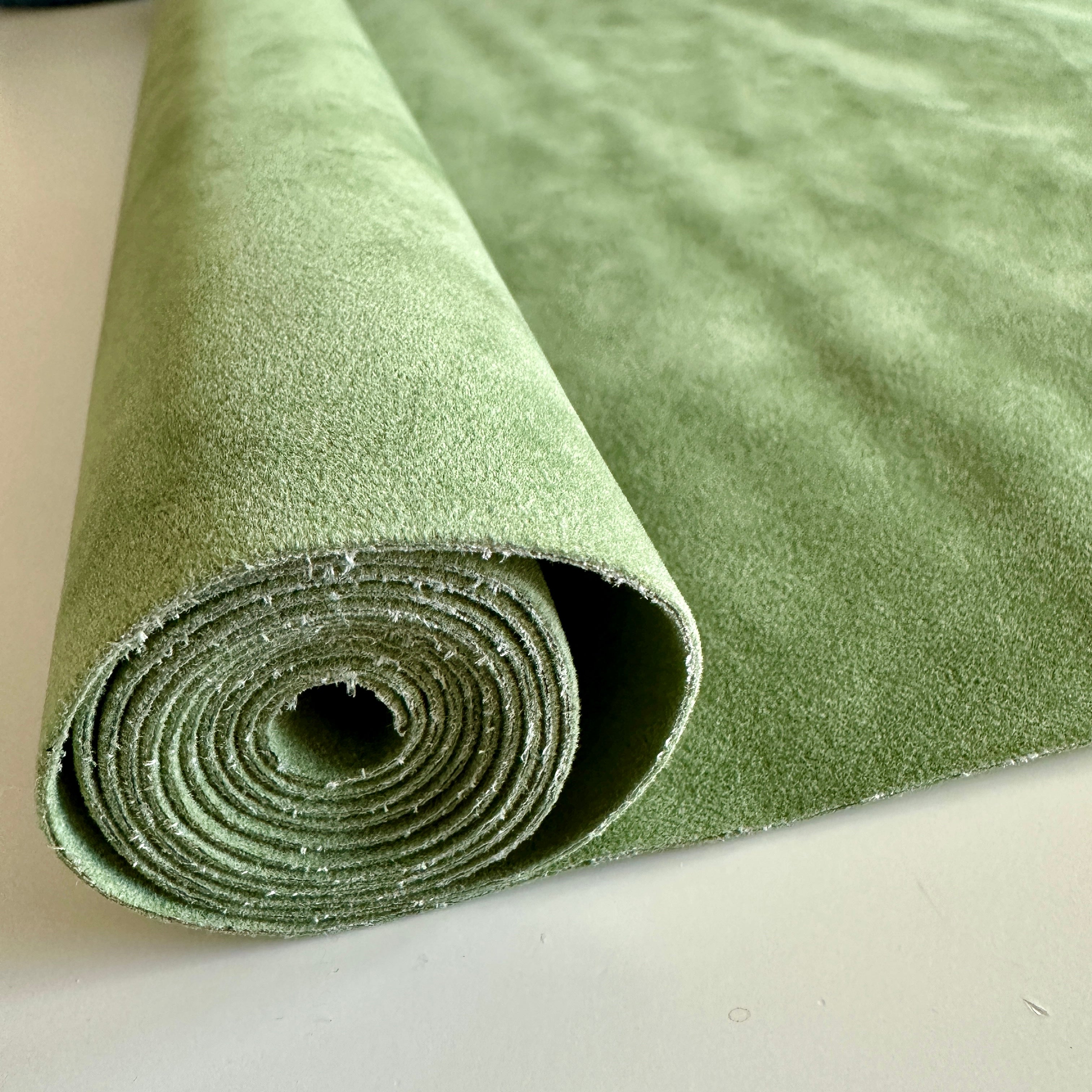 Faux Velvet Suede Roll 46cm x 135cm SAGE GREEN – sewlisalam